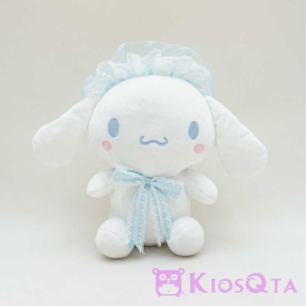 Jual boneka cinnamoroll cinnamon roll putih pita renda biru muda
