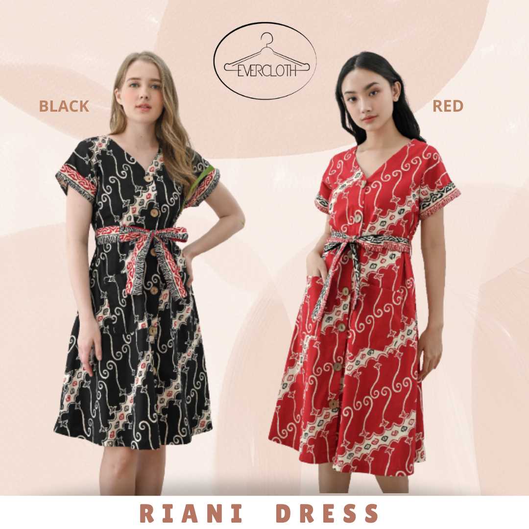 Jual Riani Dress Batik Wanita Terusan Batik Couple Modern Kebaya