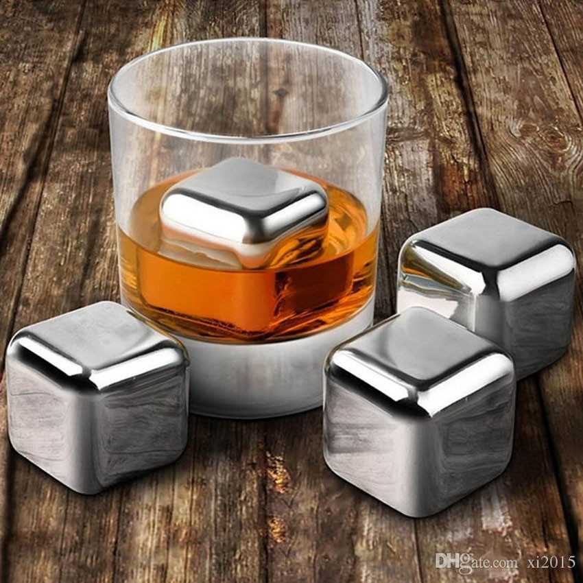 Jual Es Batu Stainless Steel Ice Cube 4 Pcs Reusable w Case
