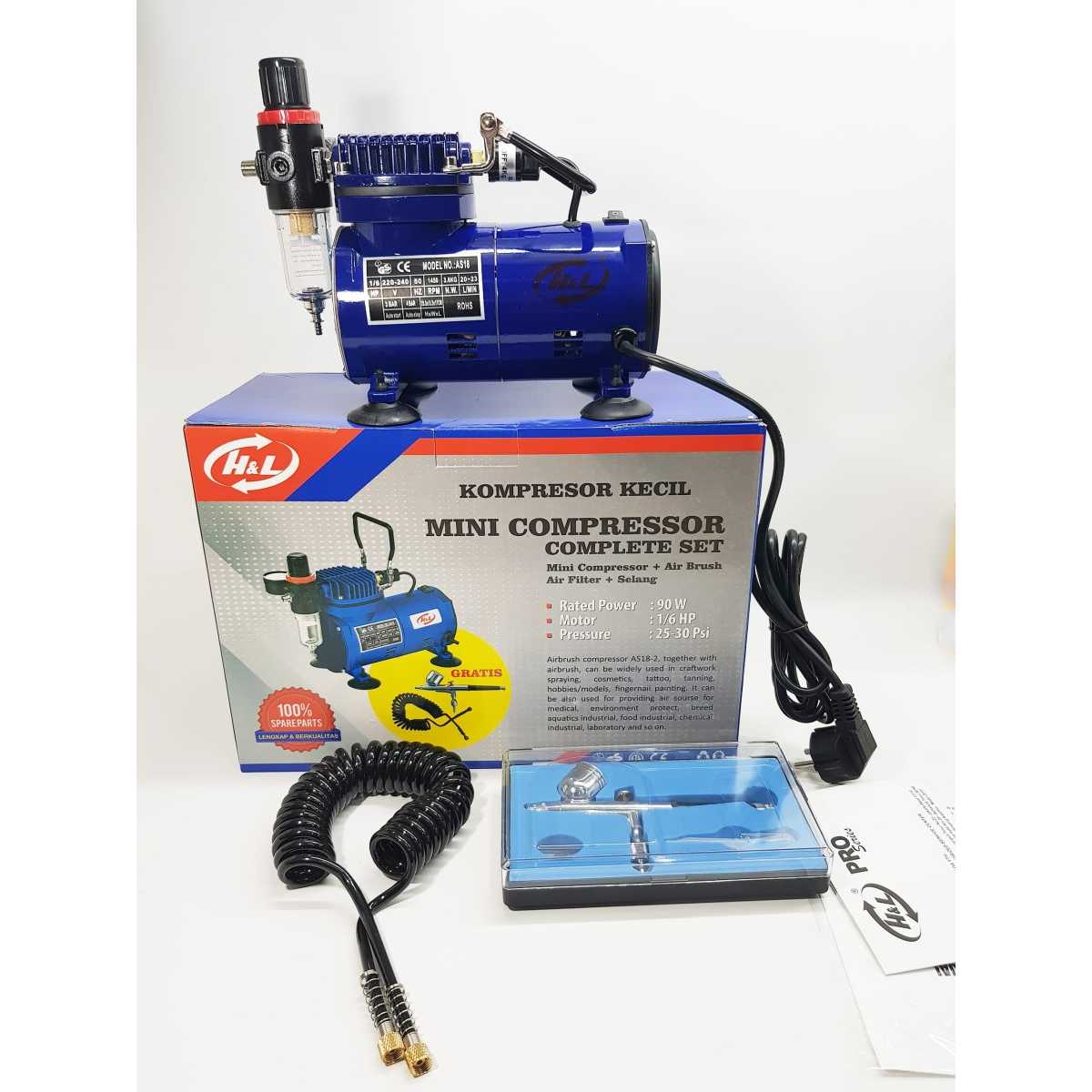 Jual Kompresor Mini Compressor Complete Set With Air Brush H&L