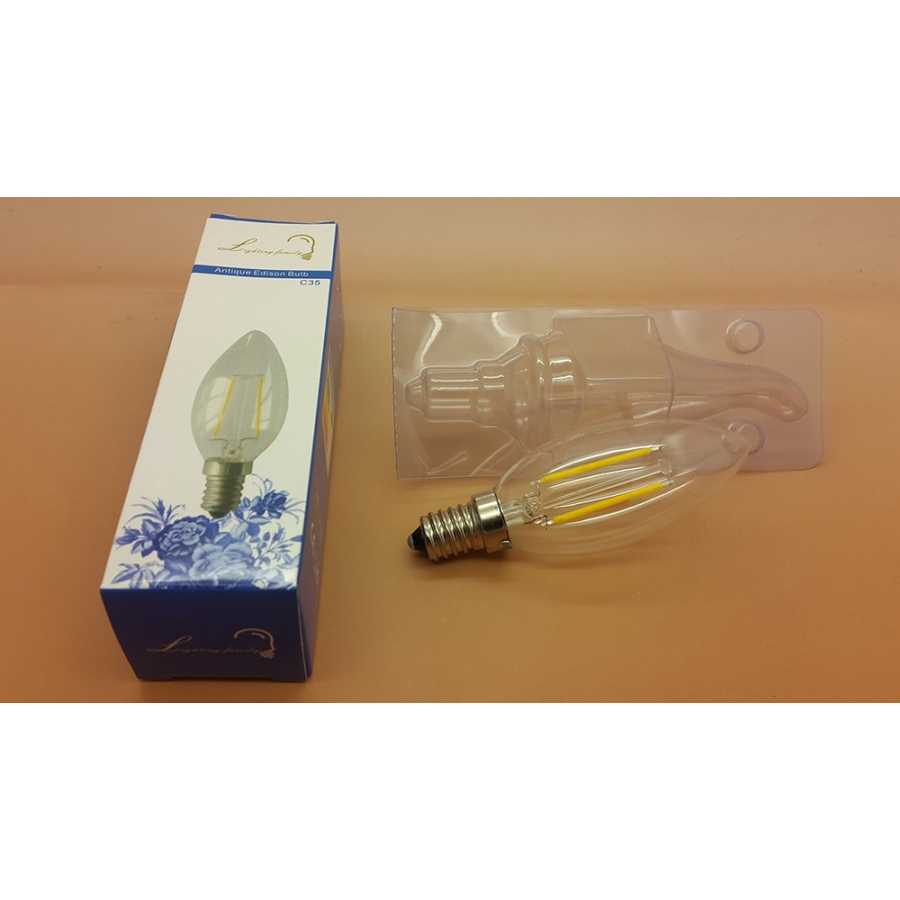 Jual 2 watt cahaya kuning E14 LAMPU BOHLAM LED EDISON FILAMENT