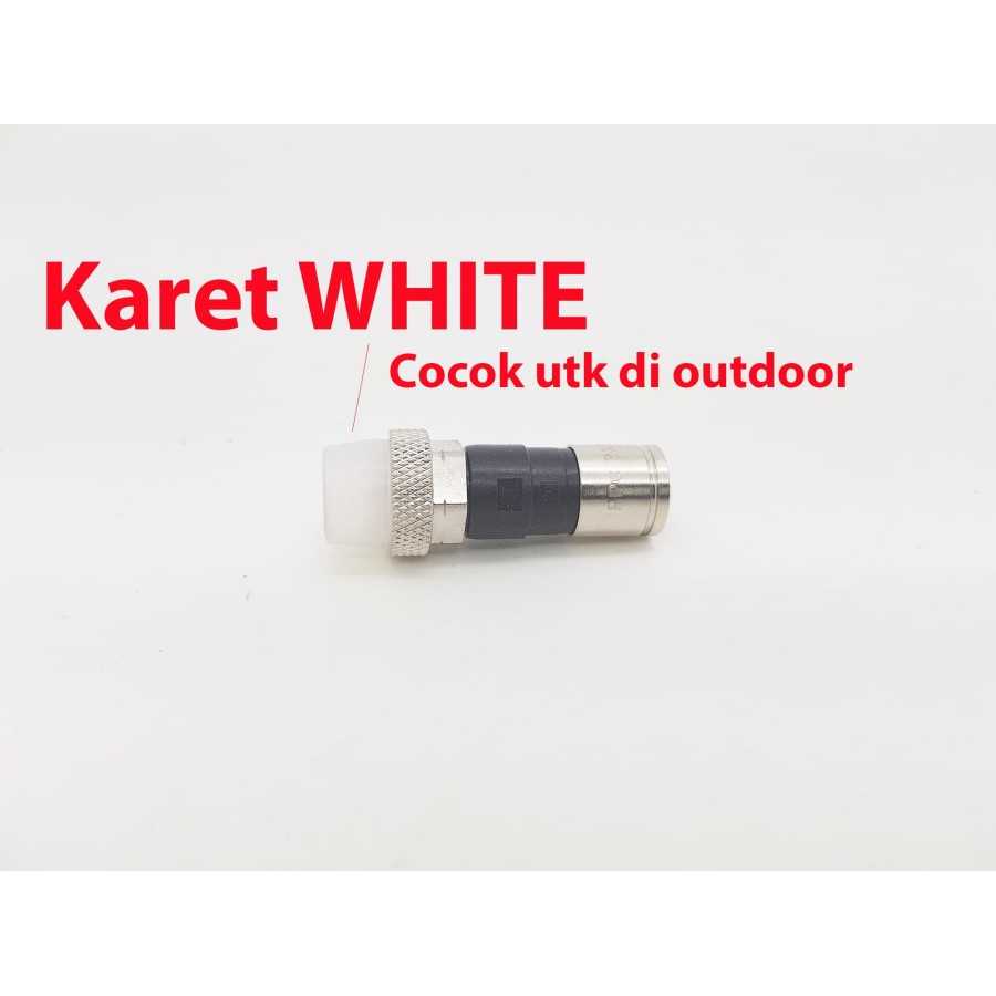 Jual WHITE Belden Jack connector F compression RG 6 waterproof