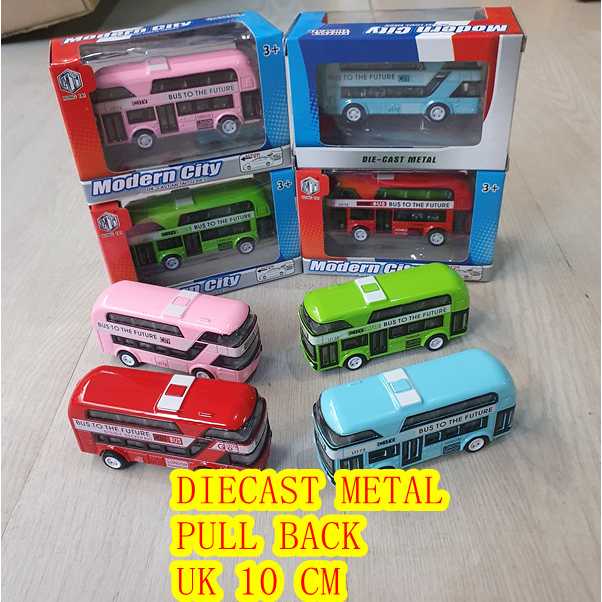 Jual MAINAN DIECAST BUS SEKOLAH 2TINGKAT PULL BACK DIE CAST