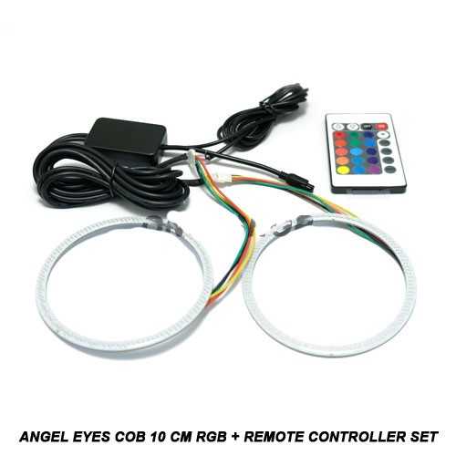 Jual Angel Eyes Led COB 10 cm RGB + Remote Controller Set