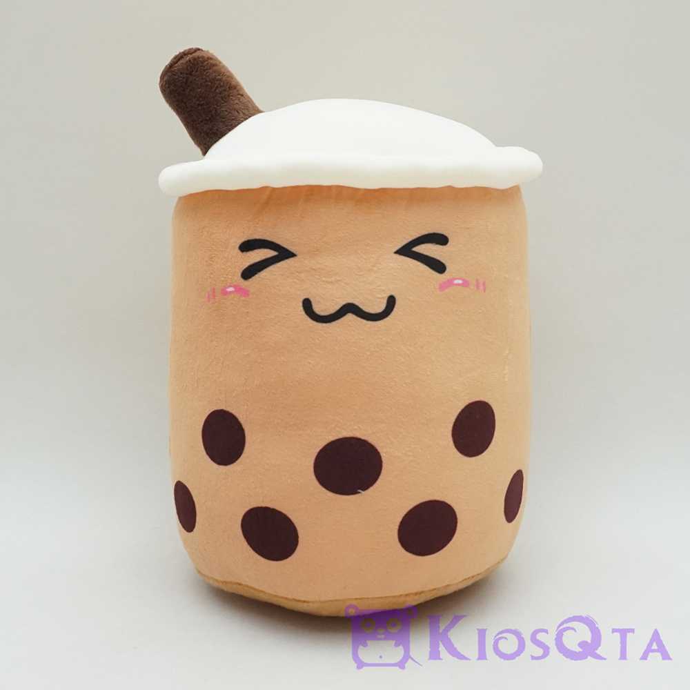 Jual boneka boba bubble tea coklat krem lucu medium mata merem