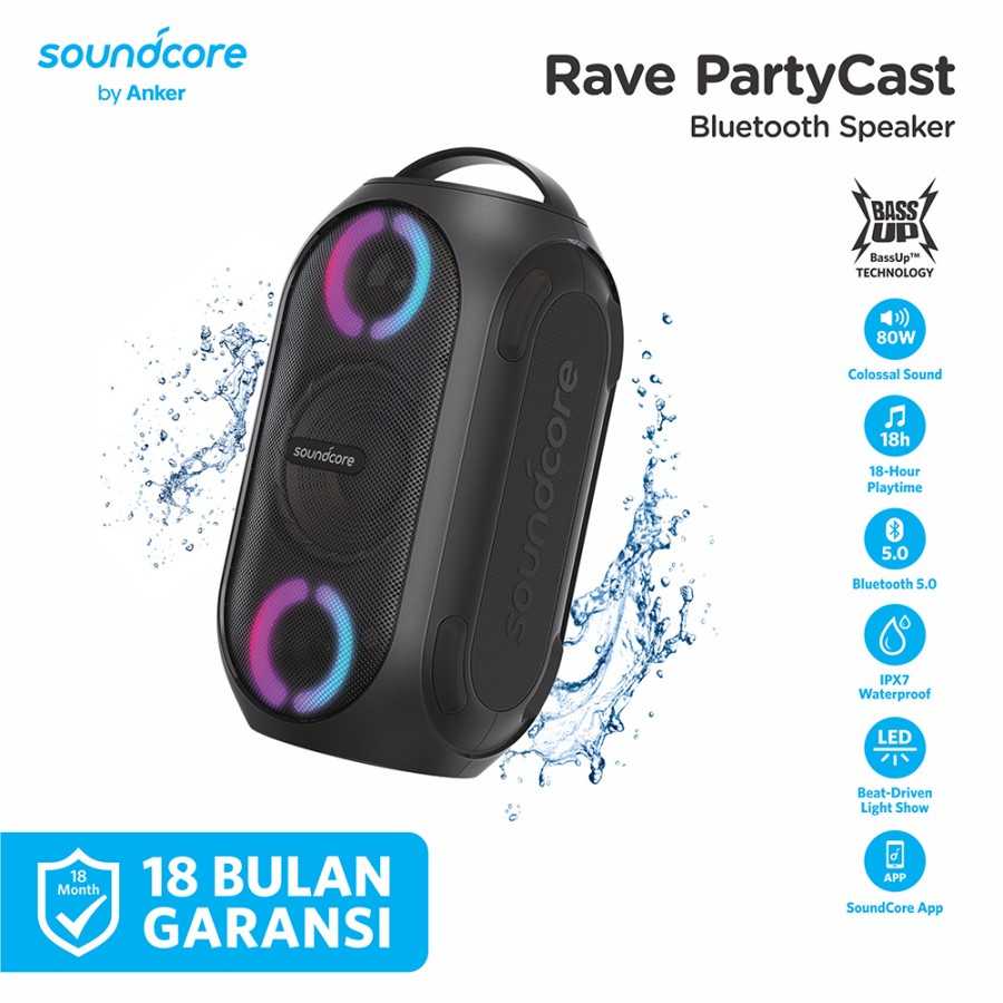 Jual Speaker Bluetooth Anker Soundcore Rave Partycase - A3390