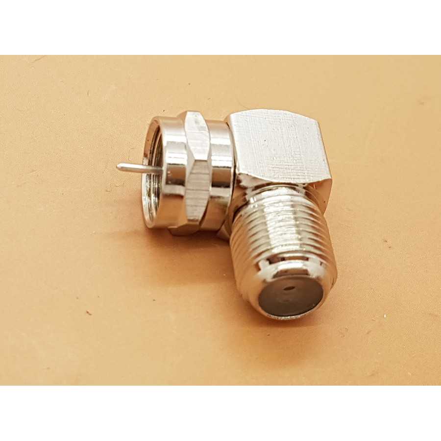 Jual F Type Right Angle 90 Degree M/F Coax Cable TV Adapter