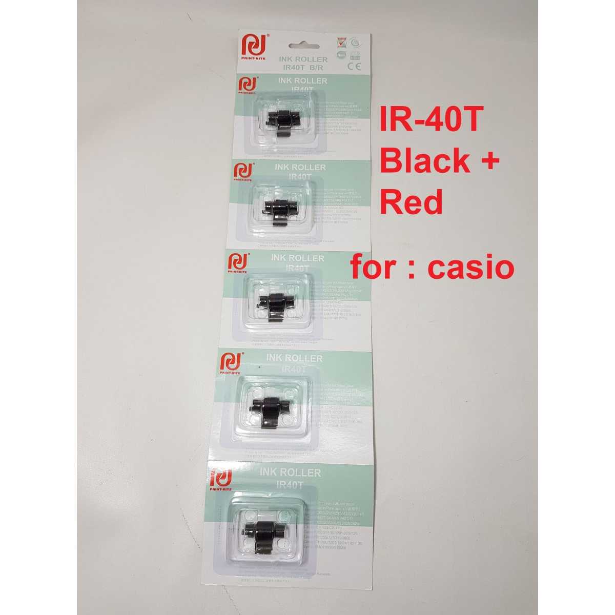 Jual CASIO IR-40T RED + BLACK merk PRINT RITE - Tinta /Ink Roll