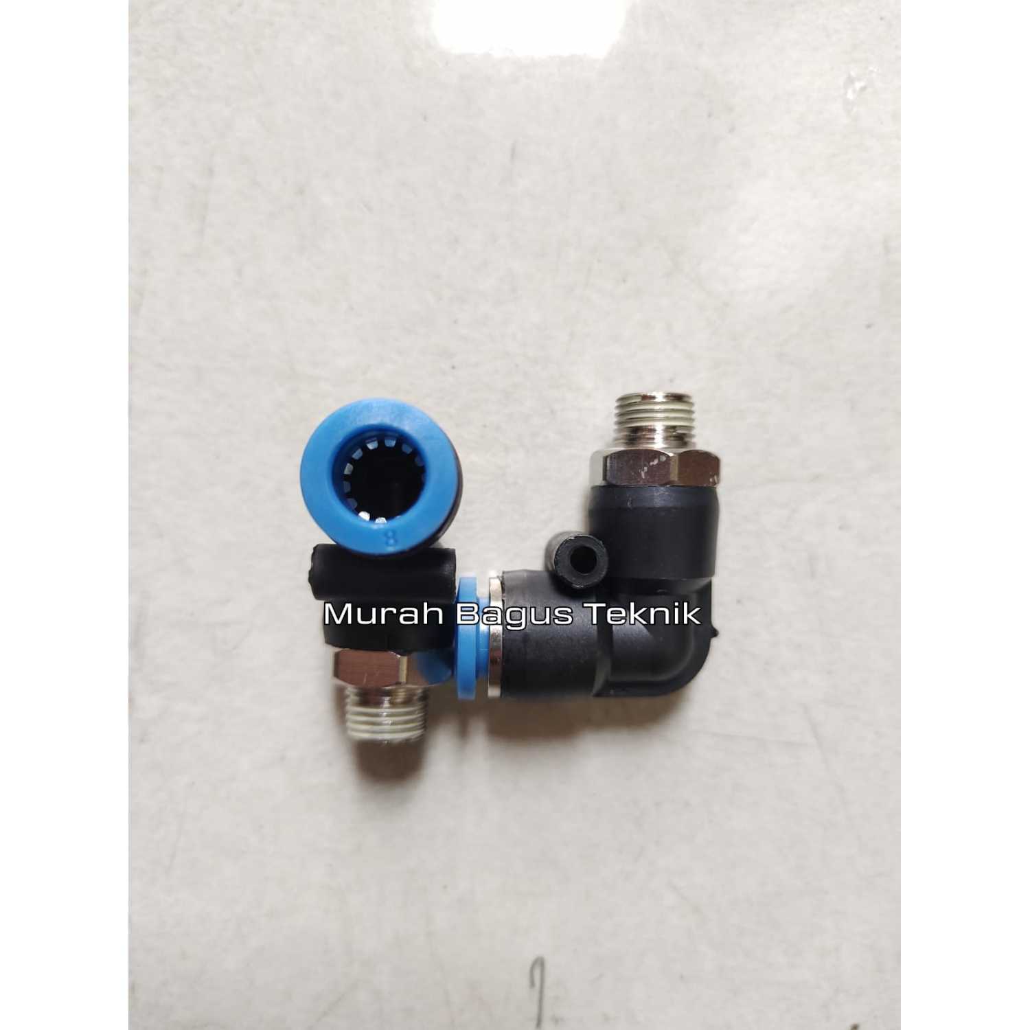Jual Fitting Pneumatic PL 8-1/8" Male Elbow Fitting Angin 8 - 3mm