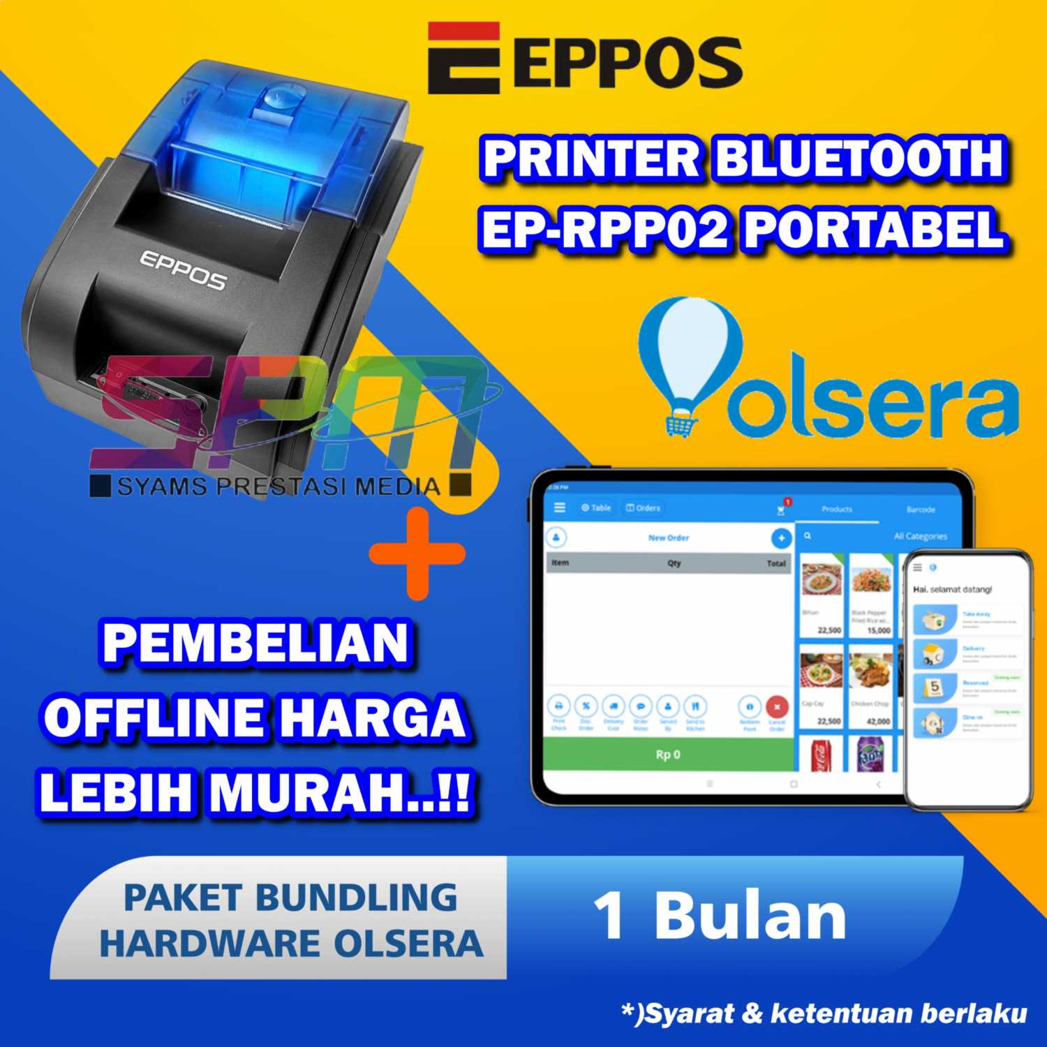 Jual APLIKASI KASIR PREMIUM OLSERA 1 BULAN + PRINTER BLUETOOTH