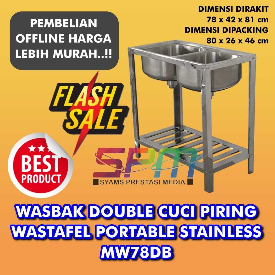 Jual WASBAK DOUBLE CUCI PIRING WASTAFEL PORTABLE STAINLESS