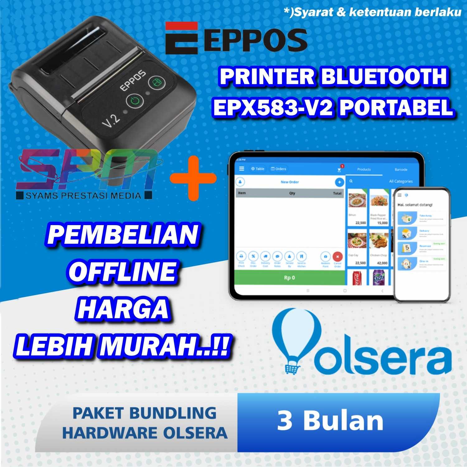 Jual APLIKASI KASIR PREMIUM OLSERA 3 BULAN + PRINTER BLUETOOTH