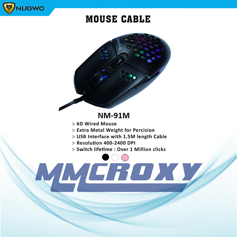 Jual Mouse Gaming Nubwo NM-91M Mouse Hexagon with RGB Lighting