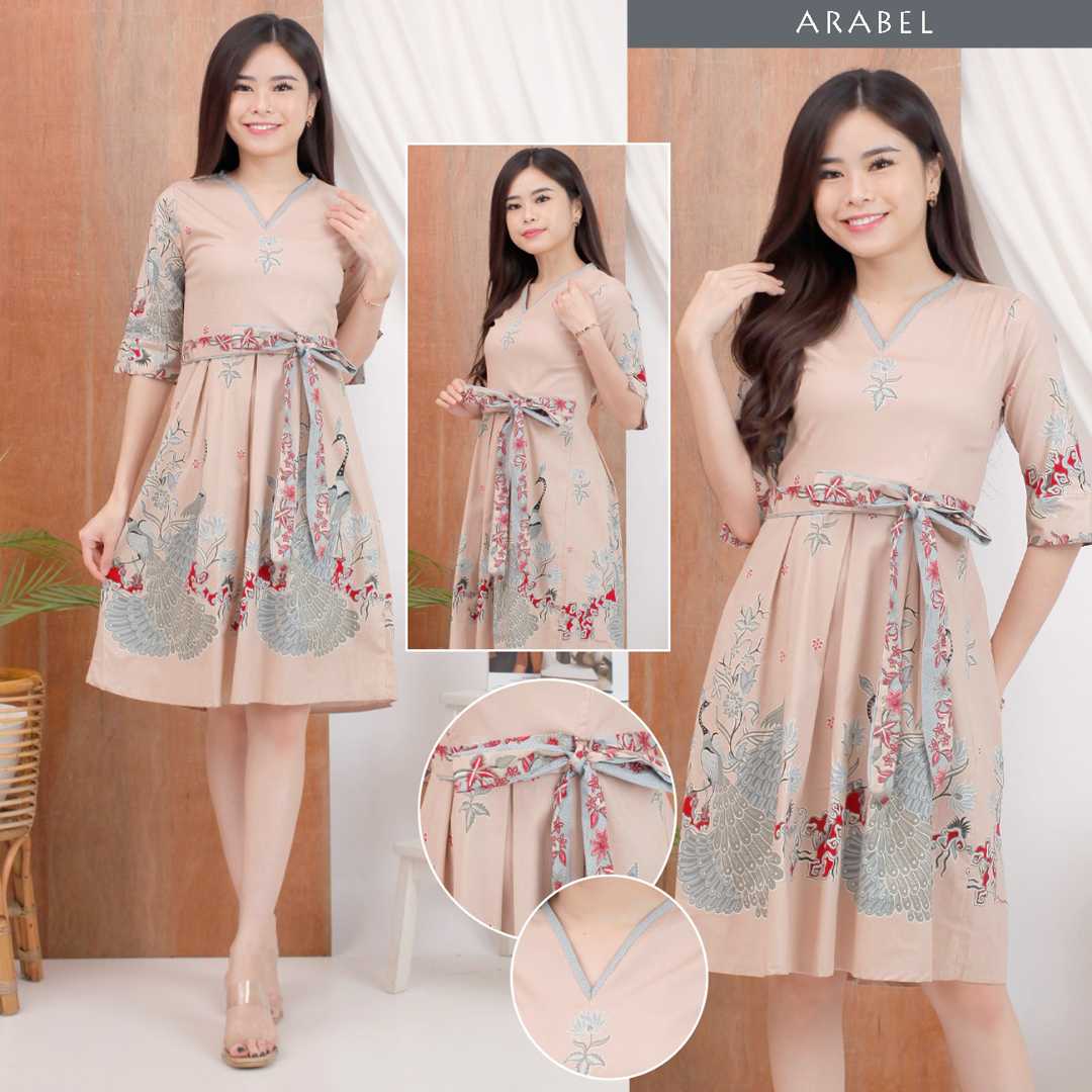 Jual Arabel Dress Batik Wanita Terusan Batik Couple Modern