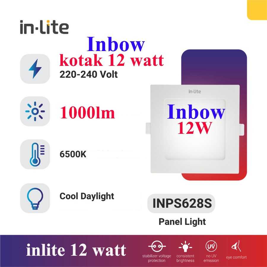 Jual LAMPU PANEL LED 12w INBOW kotak INPS628S DOWNLIGHT IN-LITE