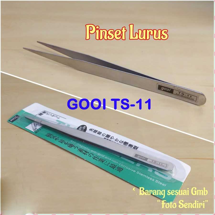 Jual GOOI TS-11 Pinset Lurus Stainless Steel Laboratorium