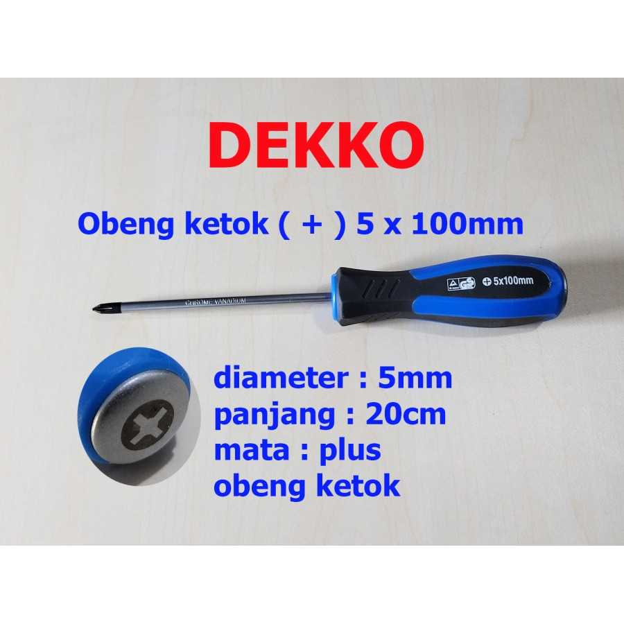 Jual Obeng Dekko ketok plus ( + ) 5x100 mm panjang 20 cm | Jakmall.com