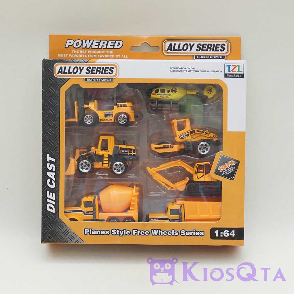 Jual die cast alat berat metal set powered alloy series isi 7