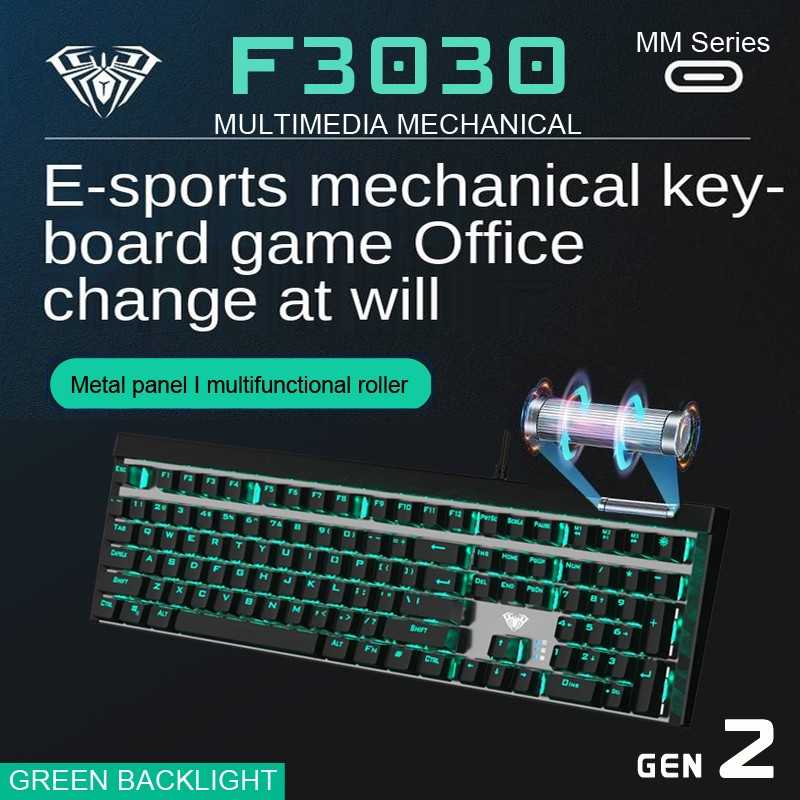 Jual Keyboard Gaming Multimedia Mechanical AULA F3030 GREEN