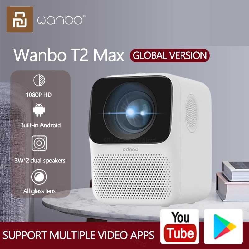 Jual WANBO T2 MAX - Smart Mini Projector 250 ANSI Lumens
