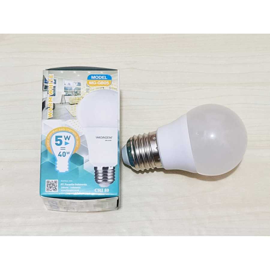 Jual Cahaya KUNING Lampu LED bulb Grand 5 watt Merk MORGEN