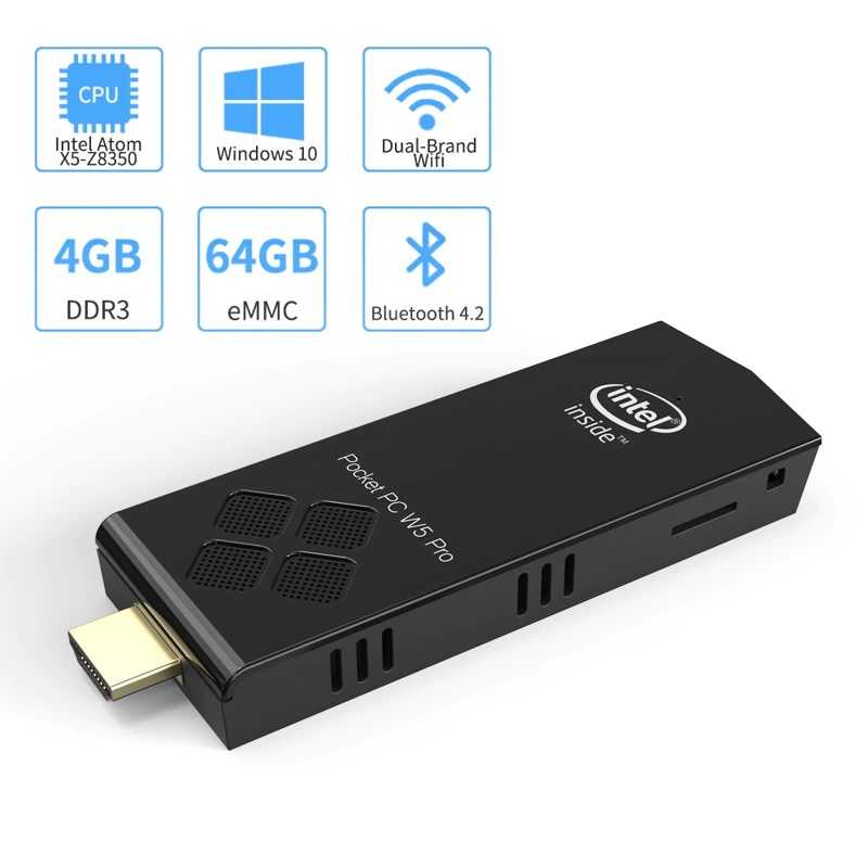 Jual T5 Mini PC Stick RAM 4GB ROM 64GB Windows 10 - W5 PRO
