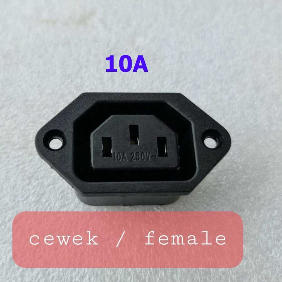 Jual Socket Kabel Power AC Female 3 Lubang Pin PSU Komputer PC