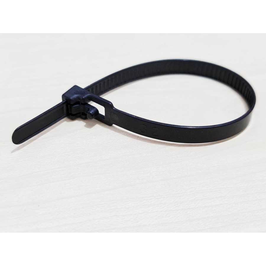 Jual Kabel Ties Bisa Buka PANDA 20cm lebar 7.2mm HITAM -Reusable
