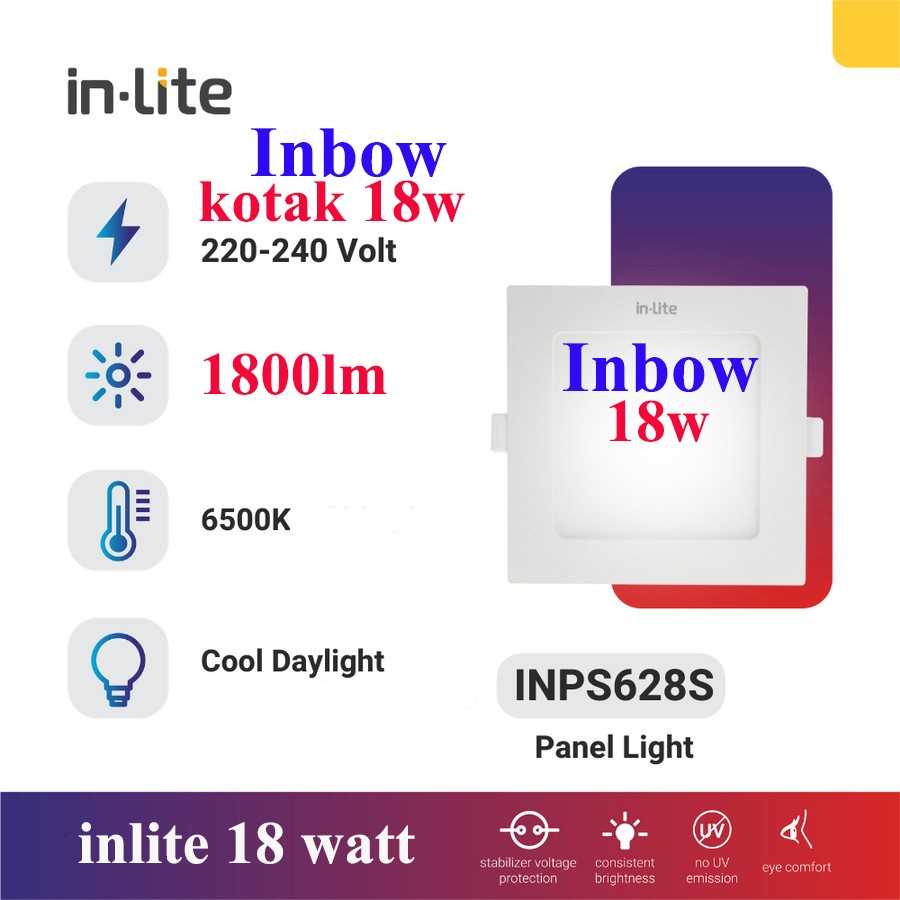 Jual LAMPU PANEL LED 18w INBOW kotak INPS628S DOWNLIGHT IN-LITE