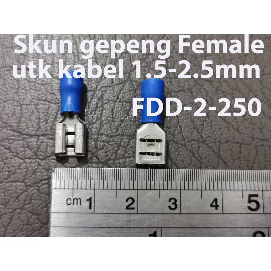 Jual Skun Gepeng Female FDD 2-250 ( BIRU ) - skun kabel cewe
