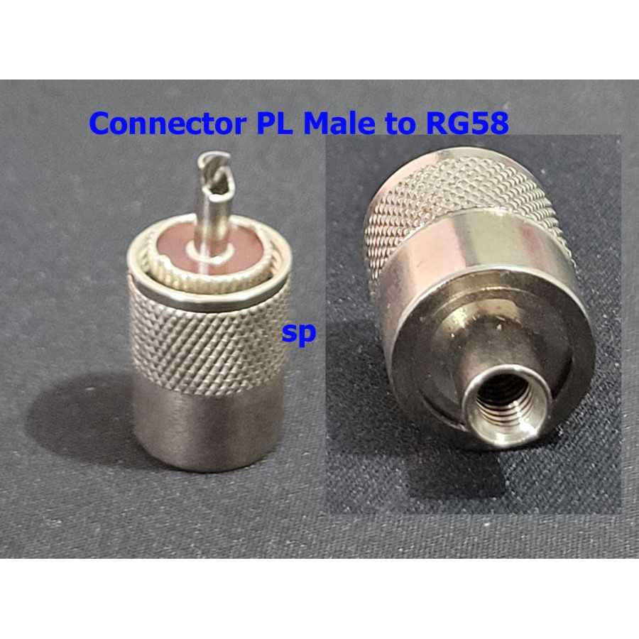 Jual Konektor PL Male to Kabel RG-58 Koaksial Cable RG58 PL259