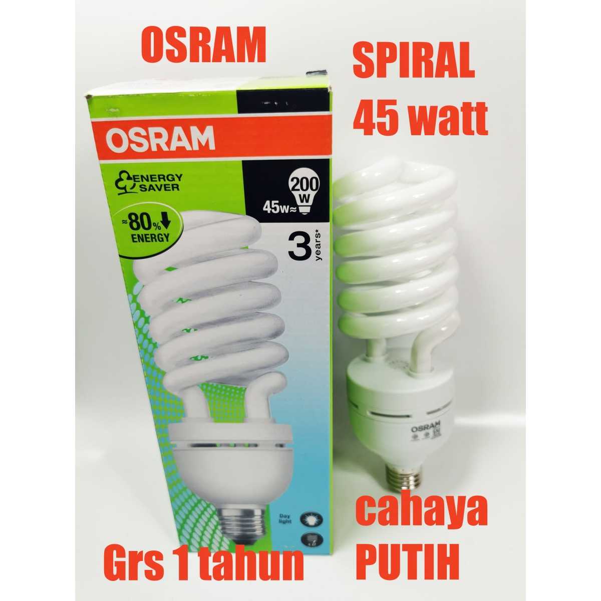Jual lampu osram duluxstar HO 45w 865 daylight e27 spiral tornado