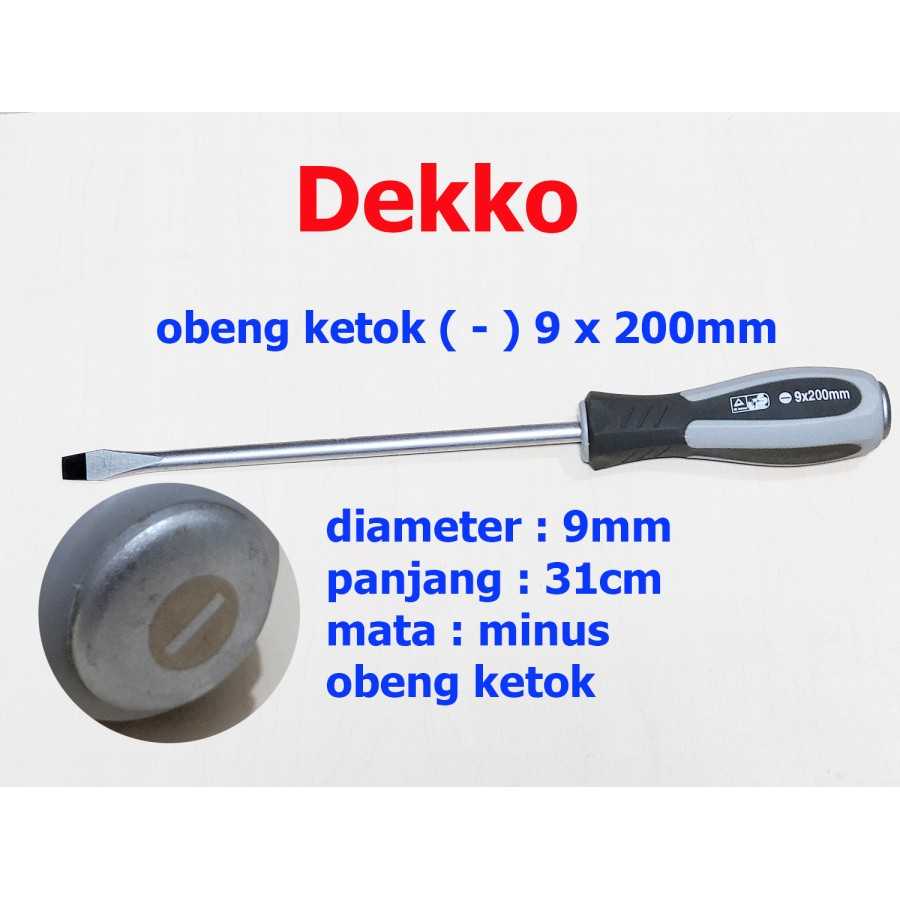 Jual Obeng Dekko ketok minus ( - ) 9x200 mm panjang 31 cm