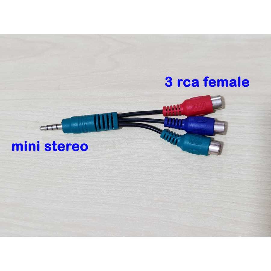 Jual mini stereo to 3 rca female - 1 to 3 kabel rca | Jakmall.com