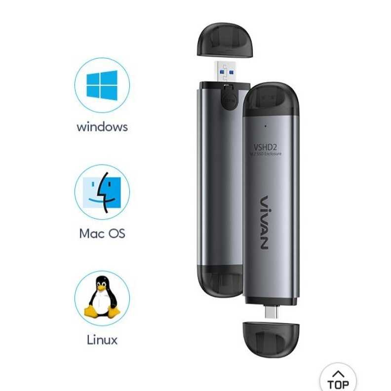 Jual Vivan VSHD2 NVNE M.2 SSD 2242 / 2280 Enclosure Casing USB-A