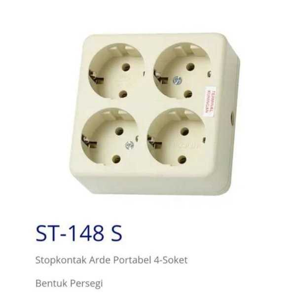 Jual Uticon ST148S OB Stop Kontak Arde UTICON ST-148 S Isi 4