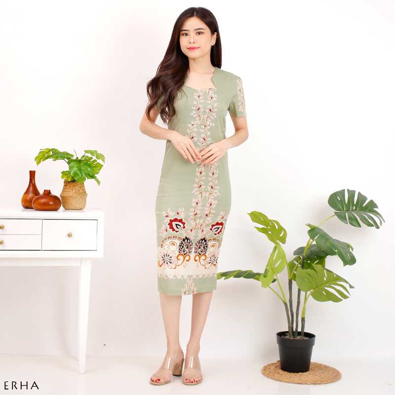 Jual Erha Dress Batik Wanita Span Dress Wanita Batik Couple