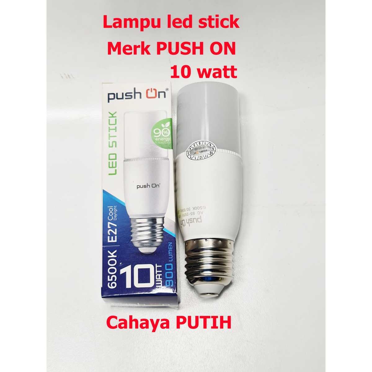 Jual LAMPU LED STICK 10 Watt Cahaya PUTIH PUSH ON E27 lampu stik