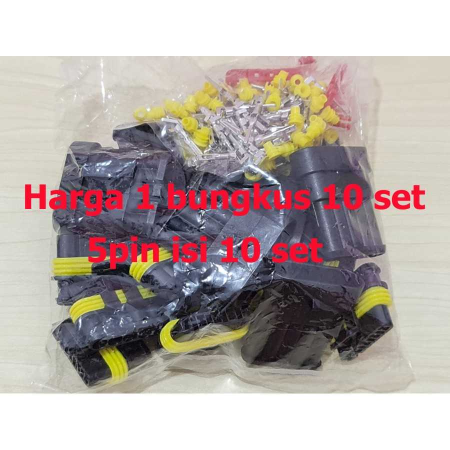Jual Soket 5 pin isi 10 set Konektor Kabel Anti Air Socket