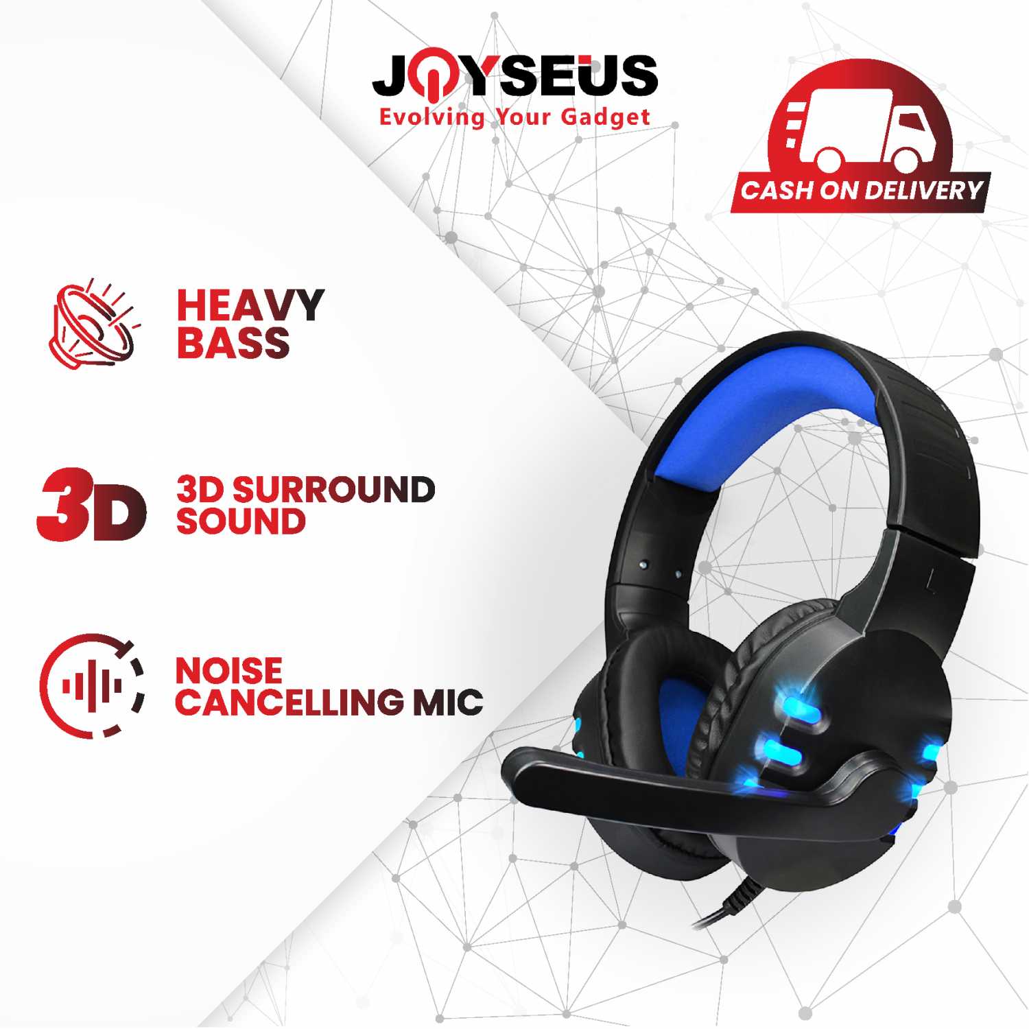 Jual JOYSEUS Gaming Headset Earphone Bass Support TF headphone