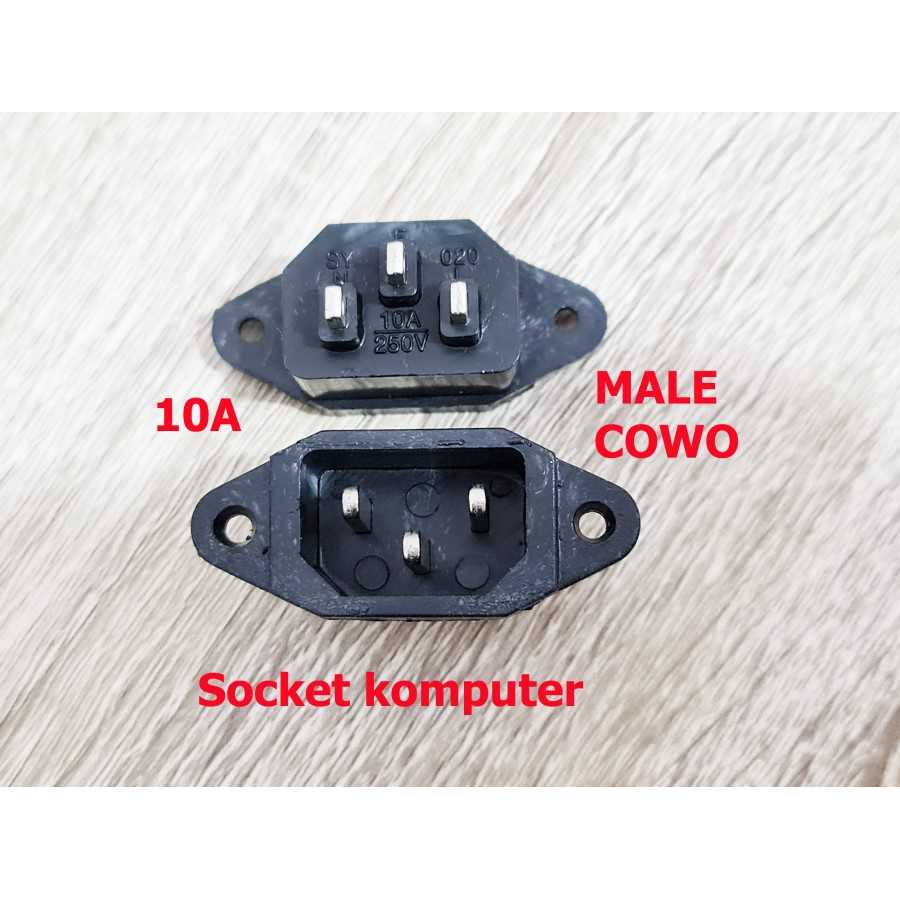 Jual Socket Kabel Power AC male 3 Lubang Pin PSU Komputer PC CPU