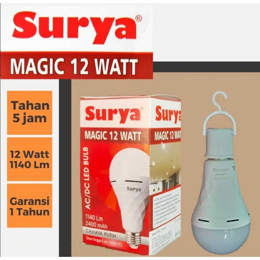 Jual Lampu LED Surya Magic 12 watt Emergency AC DC Lamp 12 watt