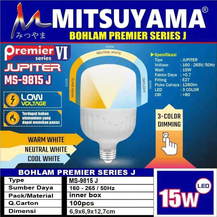 Jual Jupiter Mitsuyama 15w 3 cahaya Tricolour MS-9815J lampu led