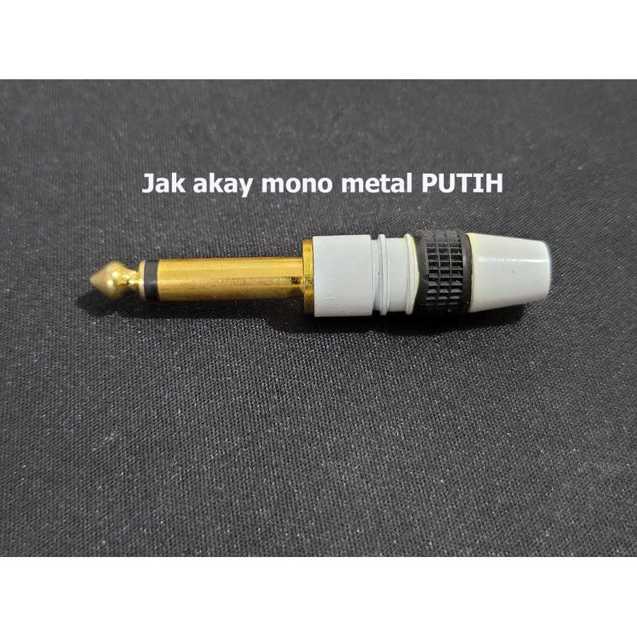 Jual jak / plug akai mono besi biru / Jack akai Mono mik metal