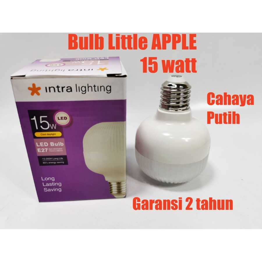 Jual lampu led bulb 15w little apple intra lighting Cahaya PUTIH