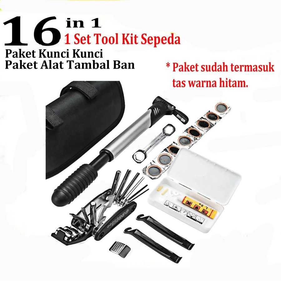 Jual Tool Kit sepeda 16 in 1 Alat Perlengkapan Kunci Hex Tambal