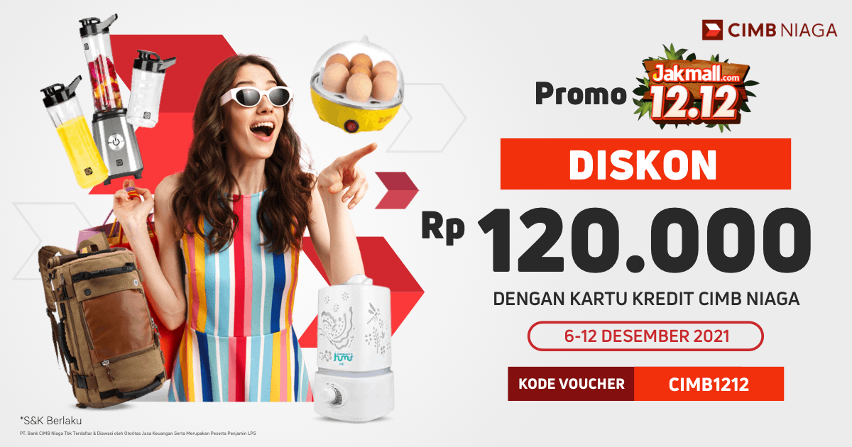 Promo Kartu Kredit CIMB Niaga 12.12 - DISKON Rp120.000 | Jakmall.com