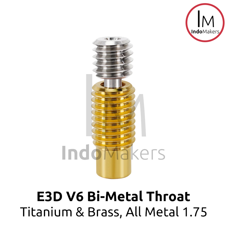 Jual E3D V6 3D Printer Bi Metal Throat All-Metal Titanium Brass