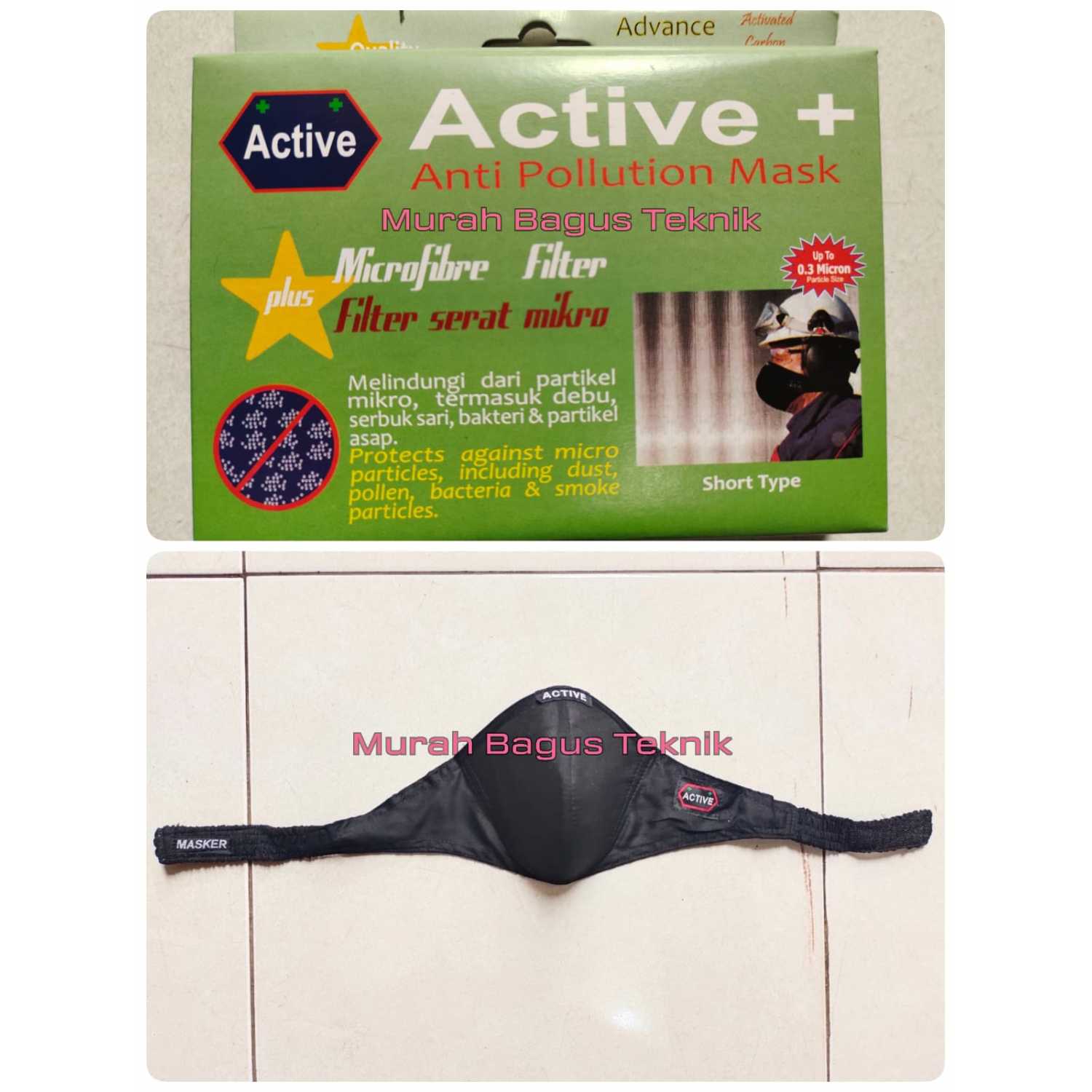 Jual Masker Active+ Microfibre Filter Mask Anti Pollution Debu