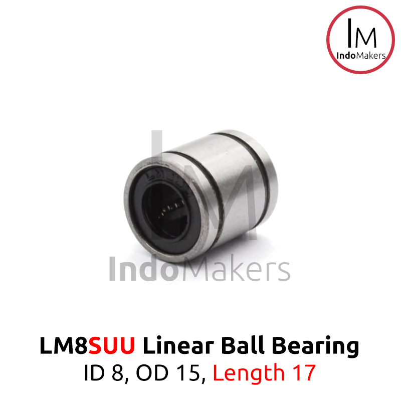 Jual LM8SUU Linear Bearing Sliding Bushing ID 8 OD 15 Length 17